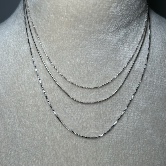 Jewelry | 3 925 Stamped Silver Chains | Poshmark